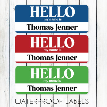 Hello Retro Name Tag Classic Waterproof Name Labels