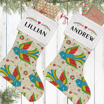 Fiesta Personalized Bird Christmas Stockings