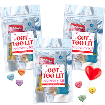 Got Too Lit Custom Valentine's Day Recovery Kit Bags