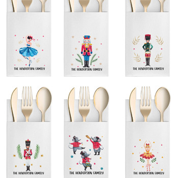 Personalized Nutcracker Christmas Napkin Set – Custom Paper or Cloth ...