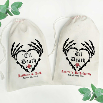 Til Death Gothic Wedding Gift Bags – Skeleton Heart Bachelorette Favors