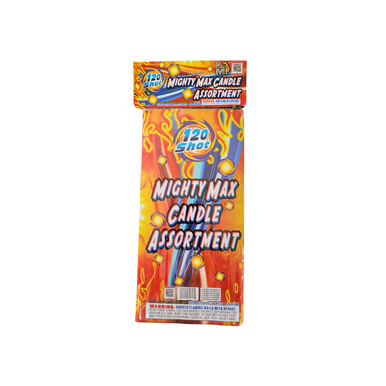 MIGHTY MAX CANDLE ASST (120 SHOT) - Palmer Wholesale Fireworks