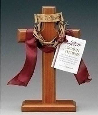 Small Tabletop Cross with Crown of Thorns - Giftswithlove,Inc.