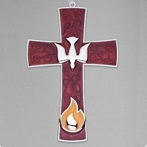 Confirmation Wall Cross with Dove and Flame Icon - Giftswithlove,Inc.