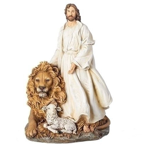 Jesus with Lion & Lamb Figure, Renaissance Collection - 12 ...