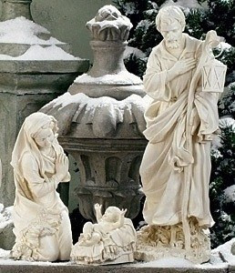 Holy Family Figure Set - Large Ivory 27" Outdoor Nativity ...