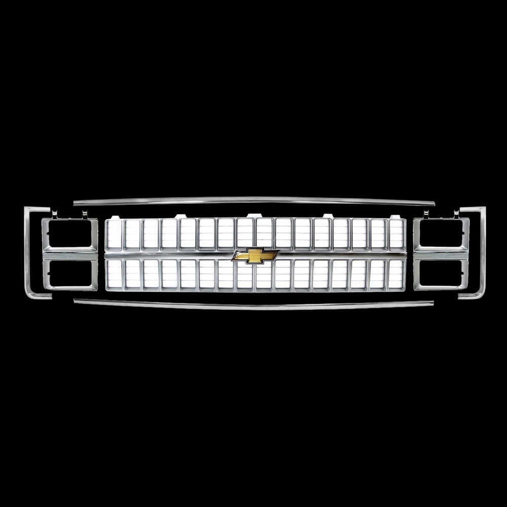1980 Square Body Chevy Truck Grille Kit, Round Headlights, Chrome