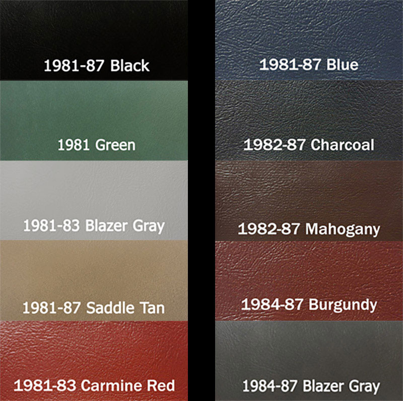 1981-87 Square Body Chevy & GMC Truck Interior Vinyl and Plastic Dye ...
