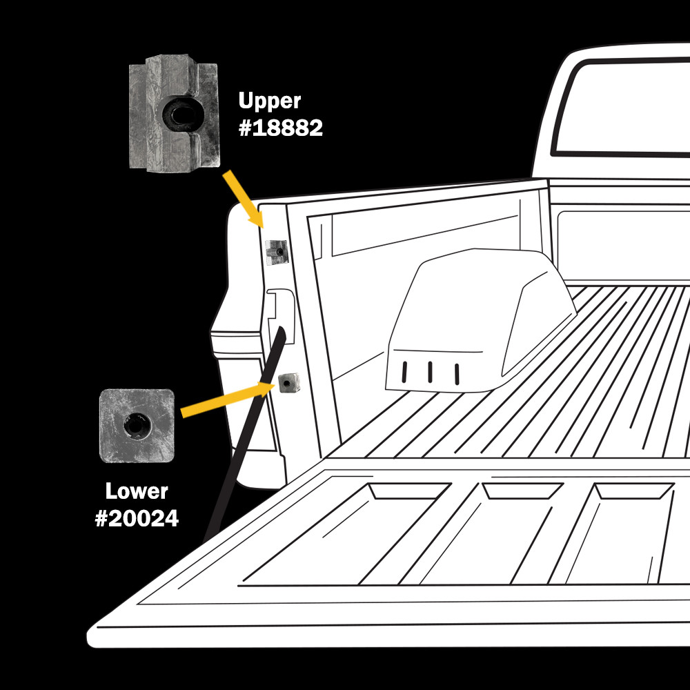 1981-87 Square Body Chevy & GMC Truck Upper Tailgate Bumpers, Pair