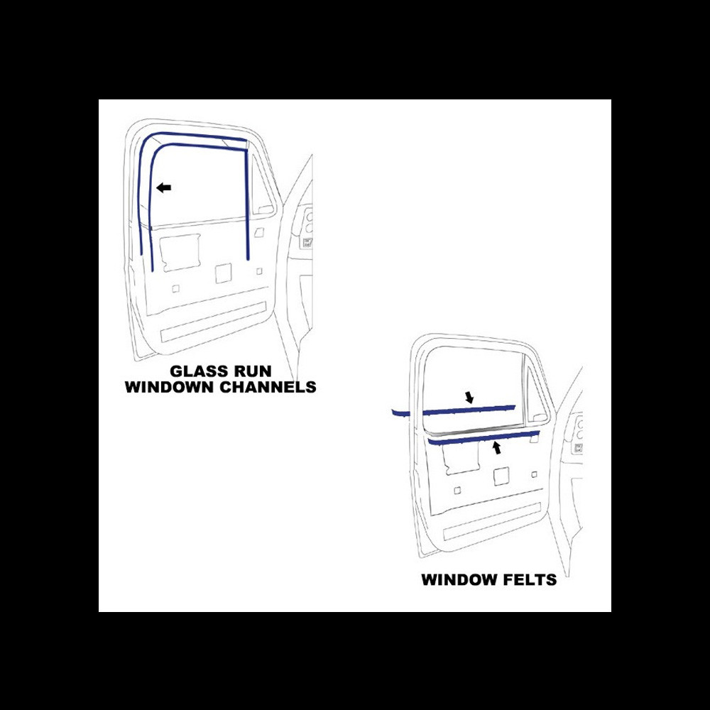 1981-87 Square Body Chevy & GMC Truck Window Felt & Window Channel Kit