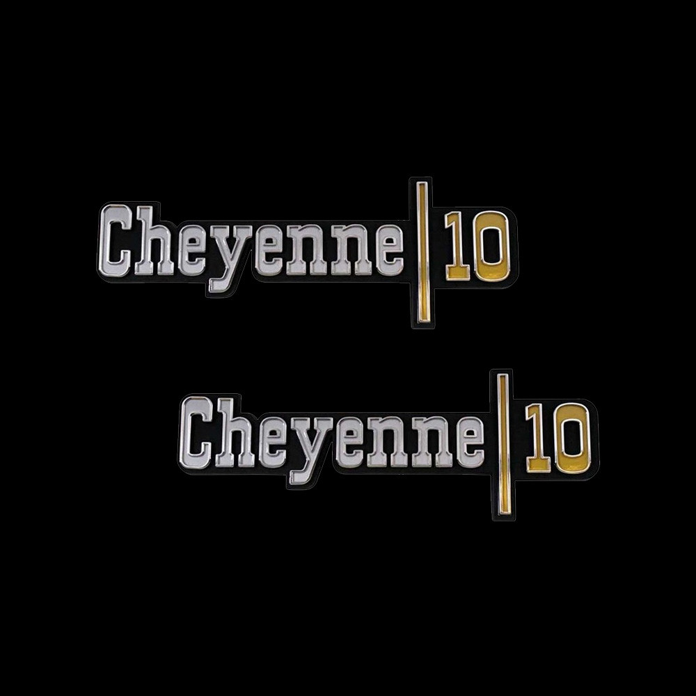 1973-74 Square Body Chevy Truck CHEYENNE 10 Fender Emblems