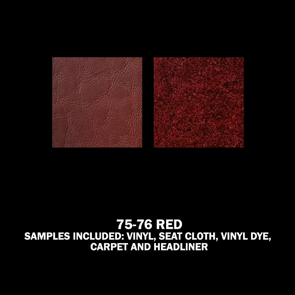 1975-76 Chevy & GMC Square Body Truck Interior Color Sample Kit, Red