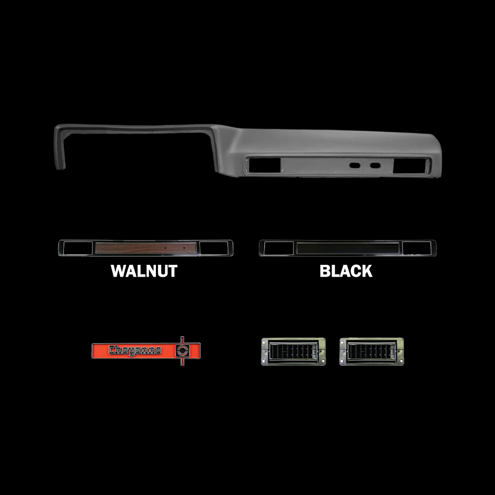 1975-76 Square Body Chevy Truck Cheyenne Vinyl Dash Pad Kit with AC