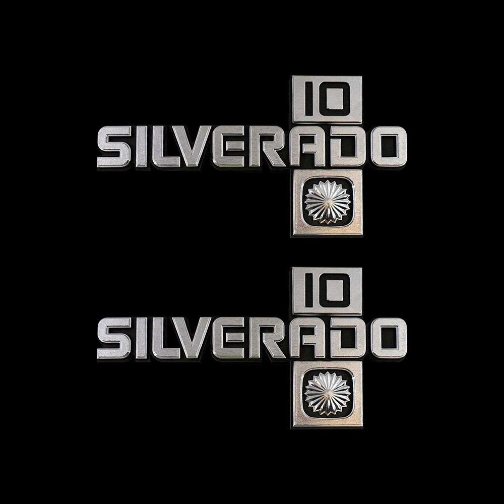 1981-87 Square Body Chevy Truck SILVERADO 10 Fender Emblems, Pair