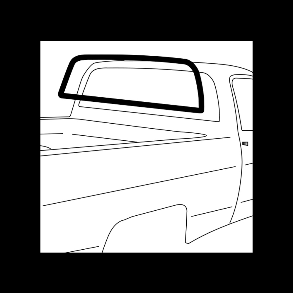 1984-91 Square Body Chevy & GMC Truck Rear Glass Seal with Trim Channel ...