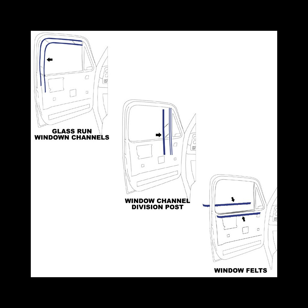 1973-80 Square Body Chevy & GMC Truck Window Felt & Window Channel Kit
