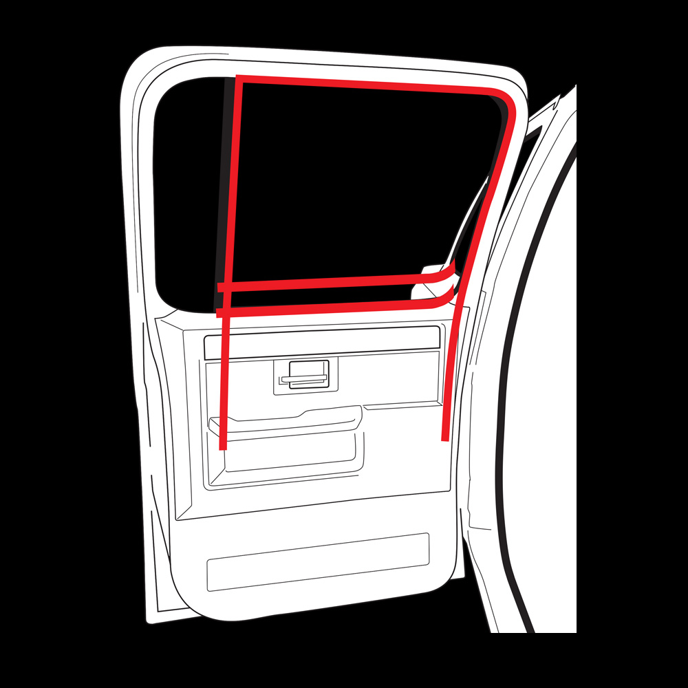 1973-91 Square Body Chevy & GMC Truck Rear Door Window Felt & Window ...