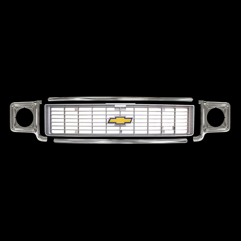 1973-74 Square Body Chevy Truck Grille Kit, Silver Grille ...