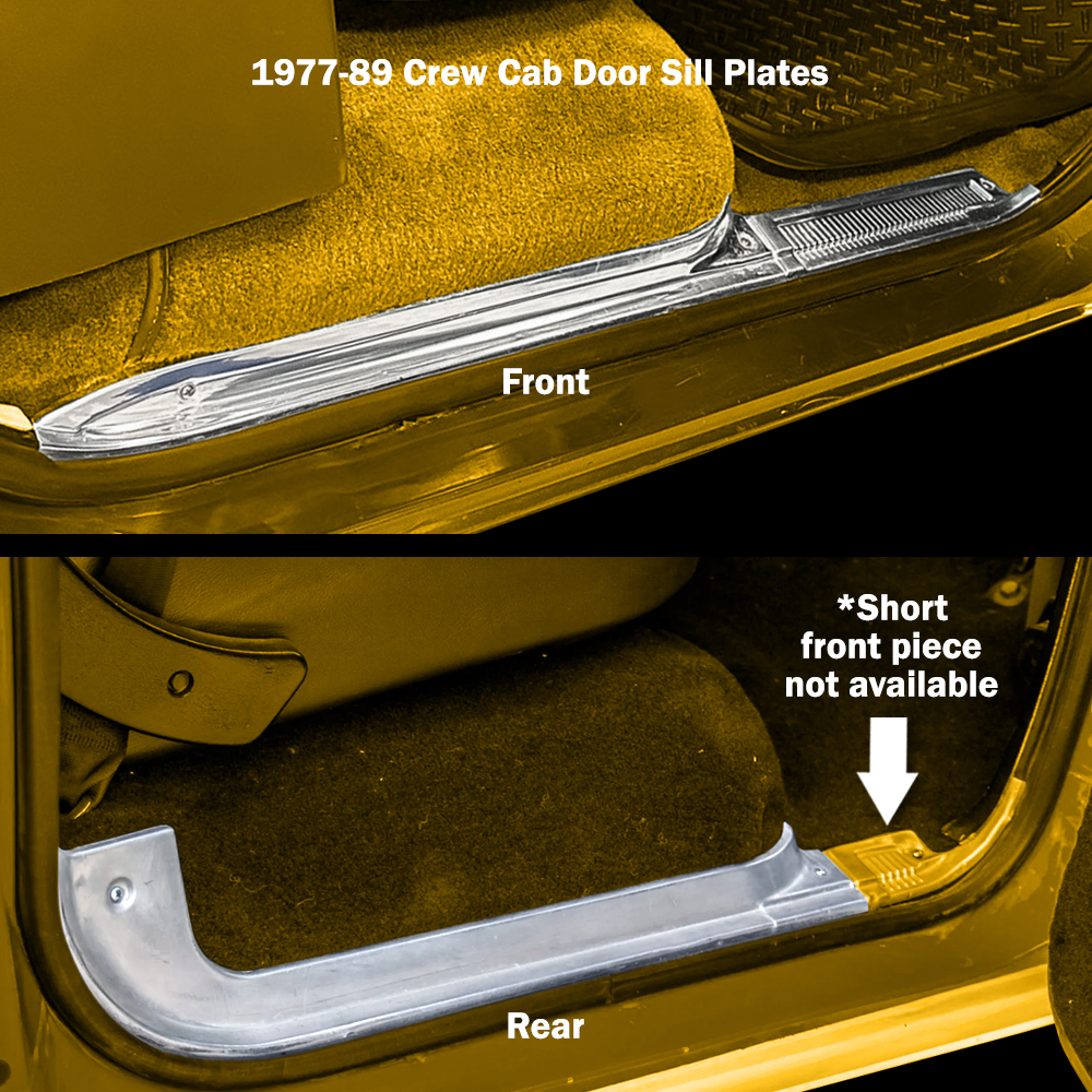 1977-89 Square Body Chevy & GMC Truck Aluminum Door Sill Plates, Crew ...