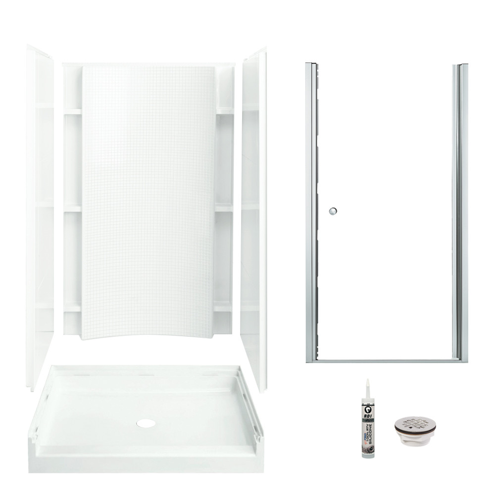 Sterling Accord 42-in x 36-in Vikrell 5-Piece Shower Kit with Backers ...