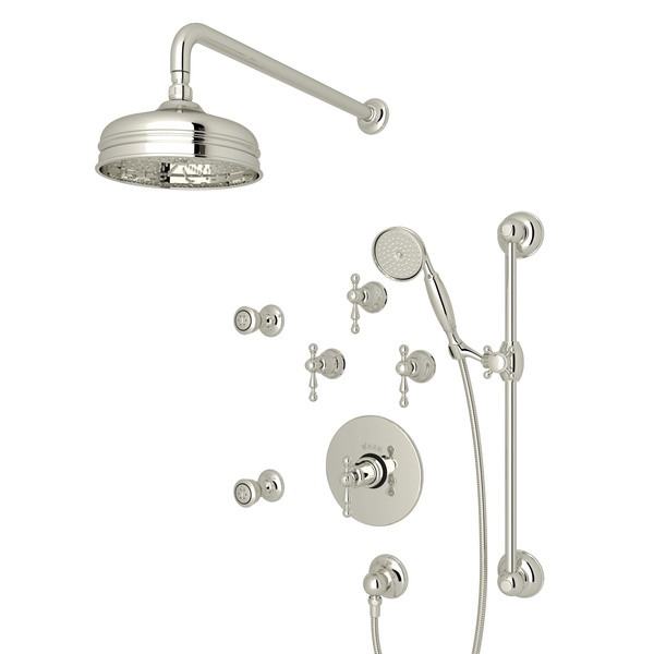 Rohl Arcana Wall-Mounted Shower System in Polished Nickel ACKIT460EL-PN ...