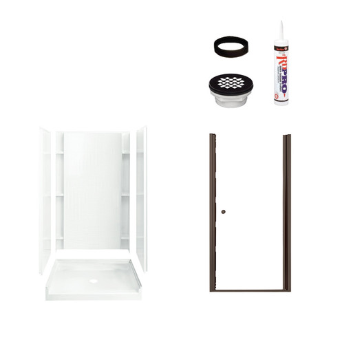Sterling Accord Vikrell 36-In X 77-In Alcove Shower Base And Wall Kit ...