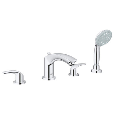 Grohe Eurosmart 2517000A Four-Hole Roman Bathtub Faucet with Handshower ...