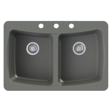 Transolid Genova 33-in Dual-mount Kitchen Sink in 3 BCD Faucet Holes ...