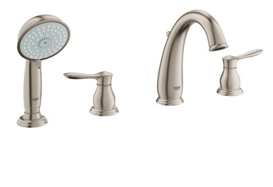 Grohe Parkfield Double Handle Roman Bathtub Filler In Brushed Nickel in ...