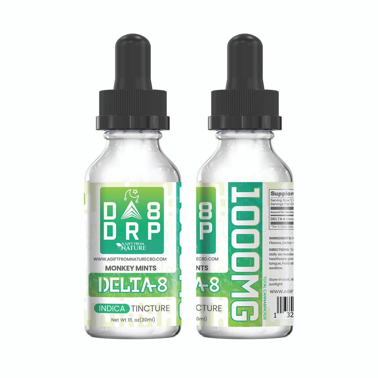 Indica Delta 8 Tincture in Monkey Mints - 1000mg Relaxation