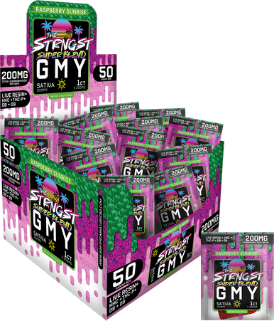The STRONGEST Single Pcs - RASPBERRY - Sativa Gummies