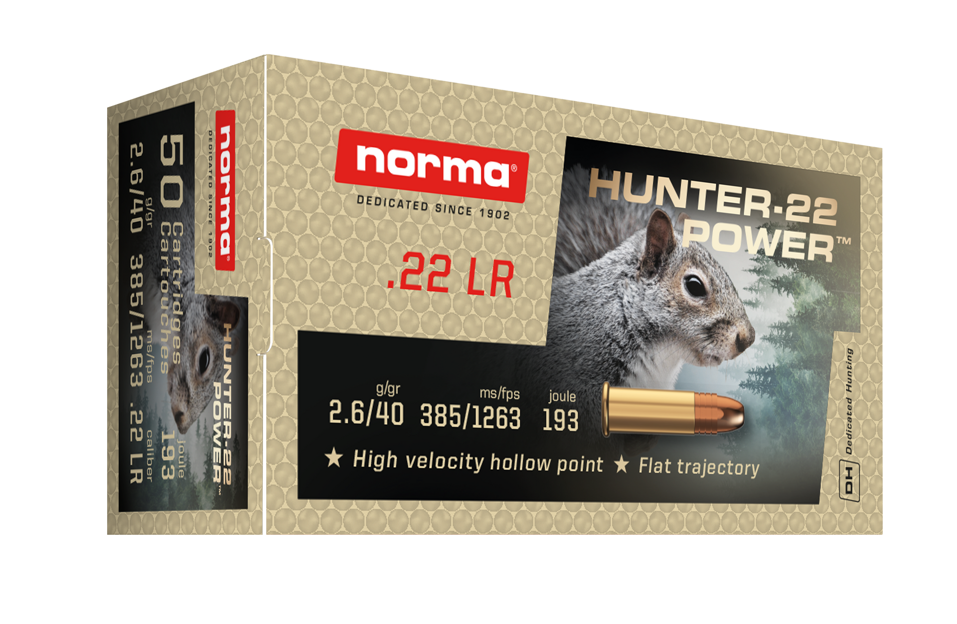 Norma Hunter-22 Power | 22LR | High Velocity | 24gr | JHP