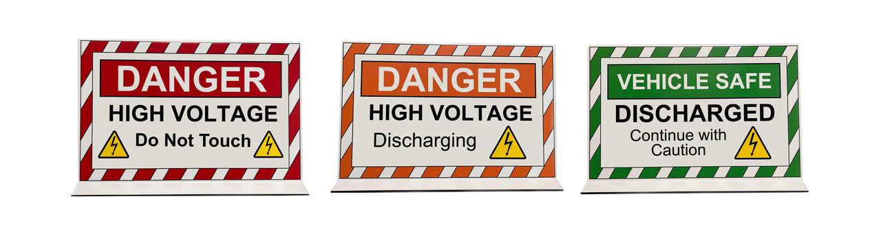 Electric Hybrid Vehicle Projecting Sign Set, High-Voltage Do Not Touch ...
