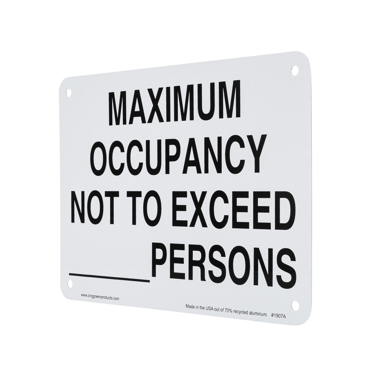 Maximum Occupancy Not to Exceed Sign - Safety Signs | Zing