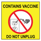 Refrigerator Label, Contains Vaccine Do Not Unplug | Zing Safety
