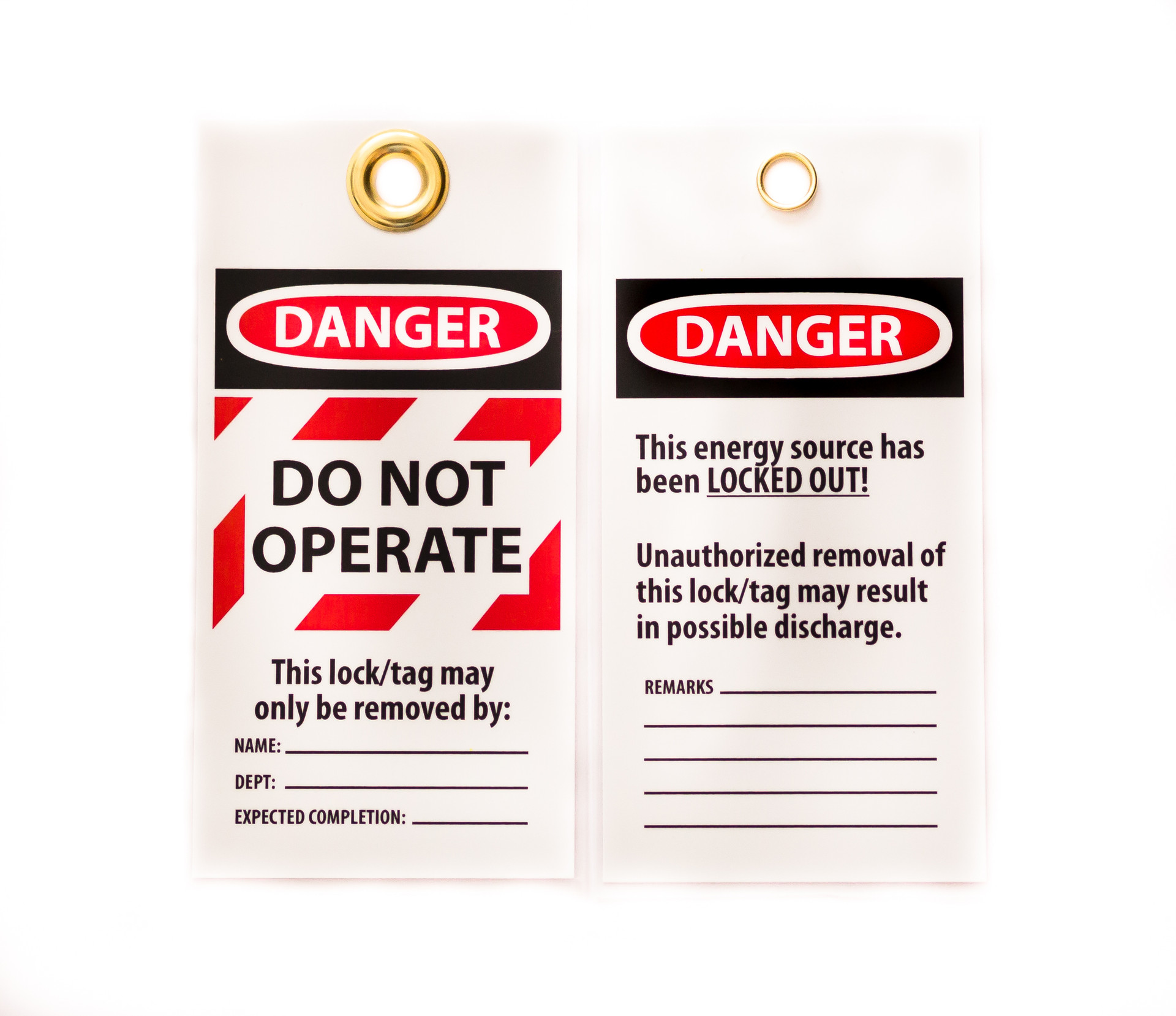Lockout Tag, 10/PK, DANGER DO NOT OPERATE, 6"x3" - ZING Green Safety ...
