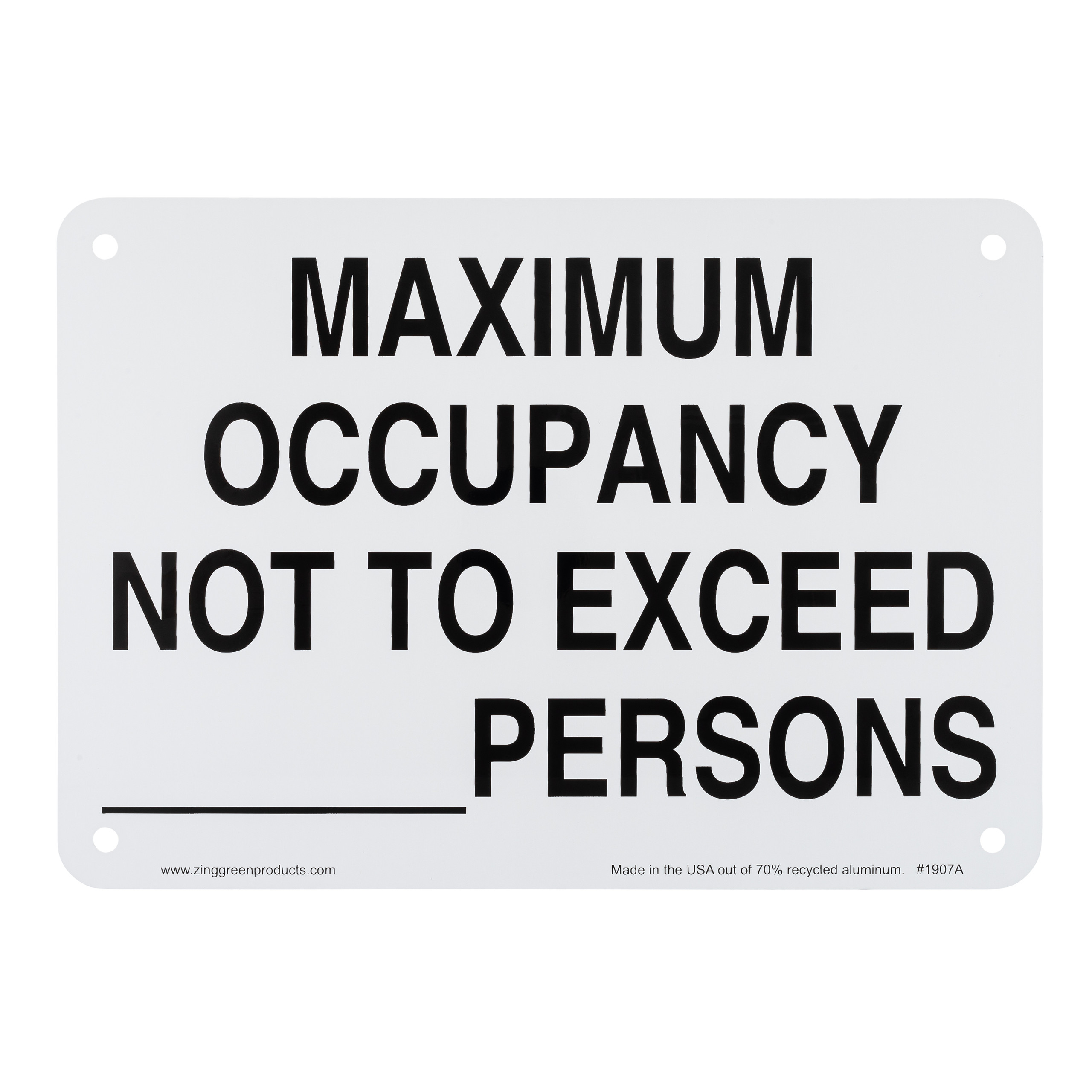 Maximum Occupancy Not to Exceed Sign - Safety Signs | Zing