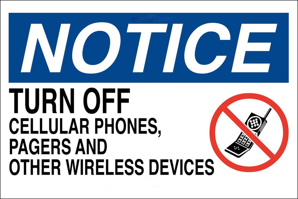 Turn Off Cell Phones Sign - Security Signs | Zing