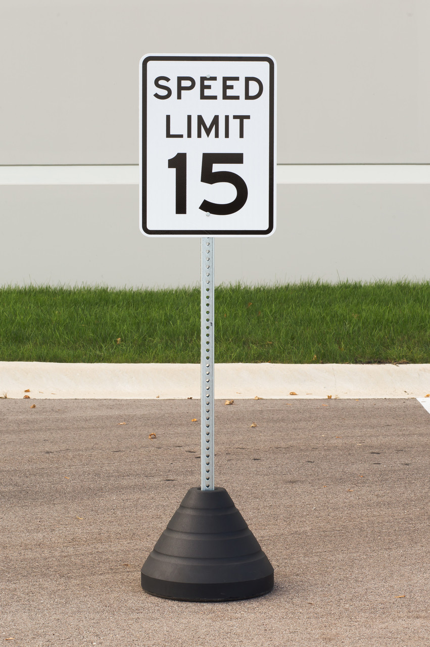 Speed Limit 15 Sign Kit with Post and Base | Zing