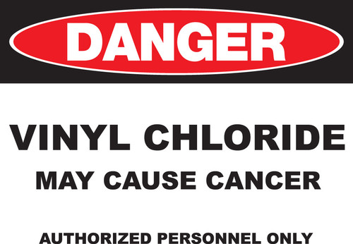 Danger Vinyl Chloride Sign, 10Hx14W - GHS/HazCom | Zing