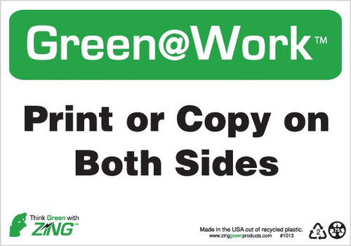 Print or Copy on Both Sides Sign - Green @ Work | Zing