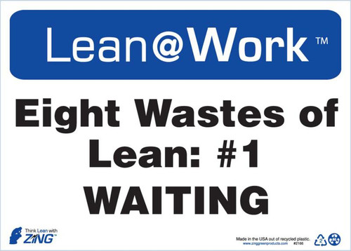 8 Wastes Sign: Waiting - Lean @ Work Signs | Zing