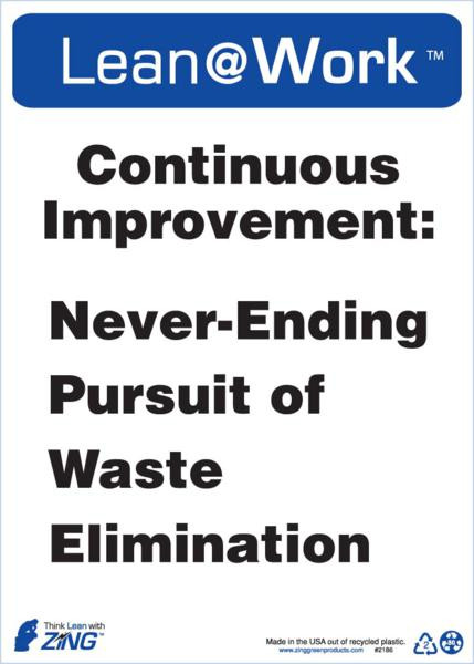 Continuous Improvement Sign - Lean @ Work Signs | Zing