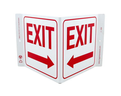 Exit Sign with Left Arrow, Projects 5", V-shape | Zing
