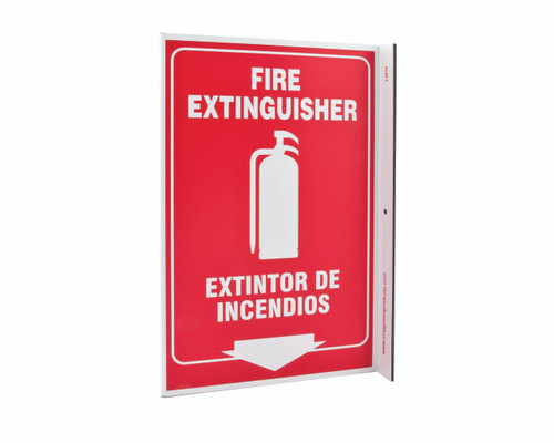 Fire Extinguisher Sign, English/Spanish, Projects 8"| Zing