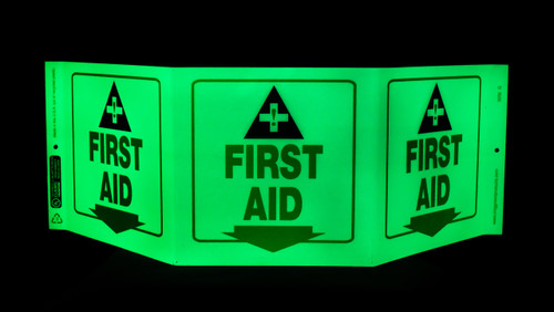 First Aid Sign, Glow, Projects 5" - Triview Signs | Zing