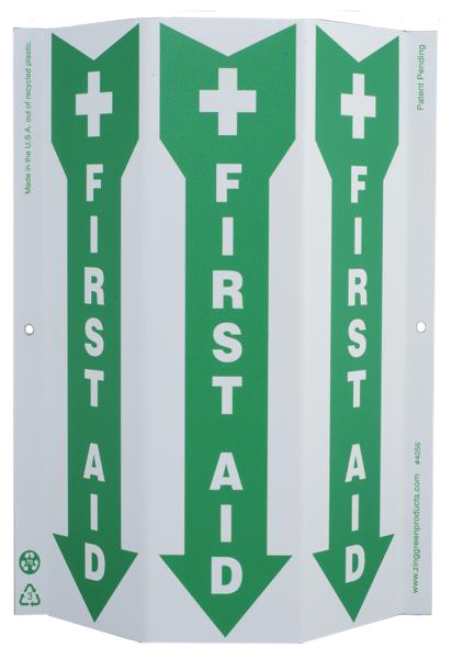 First Aid Sign, Slim Triview, Projects 3" | Zing
