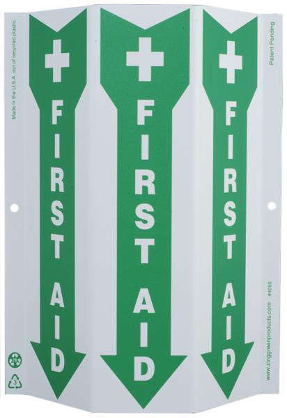 First Aid Sign, Glow, Slim Triview, Projects 3" | Zing