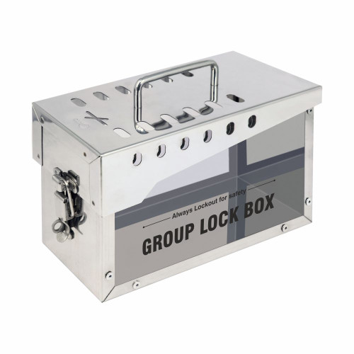 Group Lockout Box, Stainless Steel - 13 lock - 7636 - ZING Green Safety ...