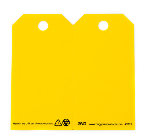 Blank Yellow Tags, 10/pk - Lockout Tagout | Zing Green Products